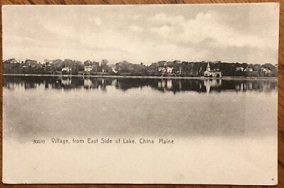 Postcard China, Maine Village From East Side of Lake (Undivided Back ...