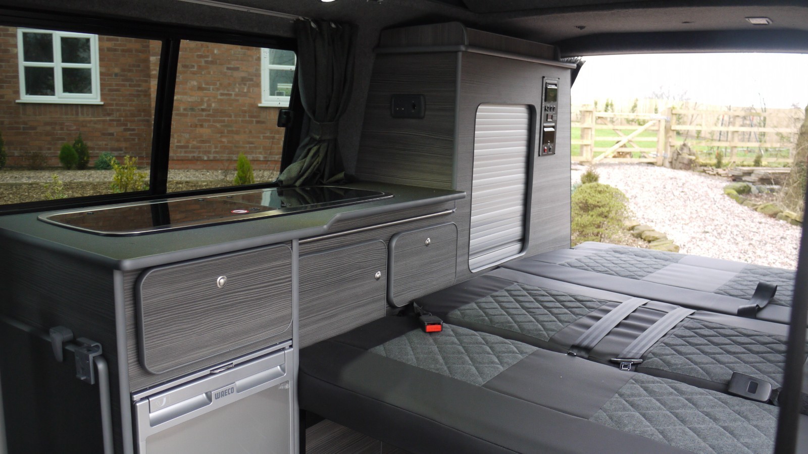 VW TRANSPORTER T4 T5 SWB CAMPER VAN KITCHEN UNIT GREY DRIFTWOOD ...