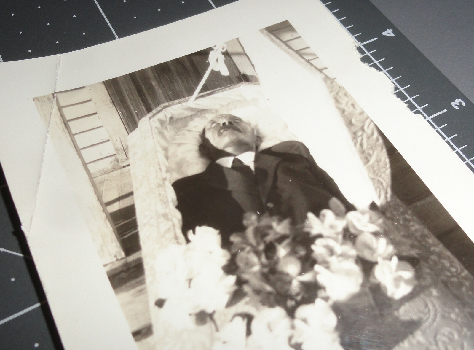 1930's Dead Man #2 COFFIN Post Mortem OPEN CASKET Macabre Vintage ...