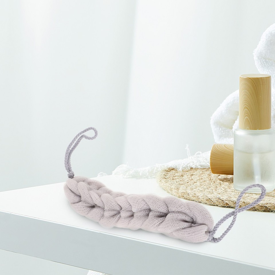 Hand-held Bath Strip Exfoliating Washcloths Body Shower Sponge Pouf ...