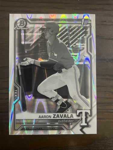 2021 Bowman Chrome Draft B&W Raywave Refractor #BDC-101 Aaron Zavala ...
