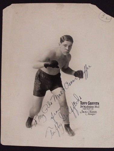 Boxing Heavyweight TUFFY GRIFFITHS (d.1968) Autograph 8x10 Signed Photo ...