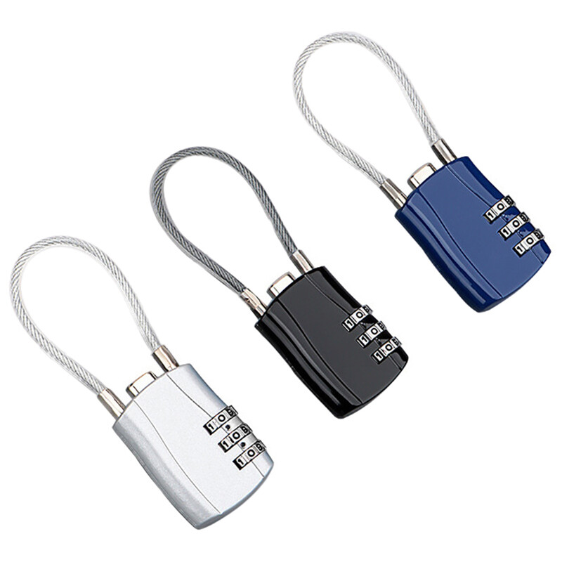 Mini Helmet Lock Anti-theft 3 Digit Password MTB Road Bike Locks Cable ...