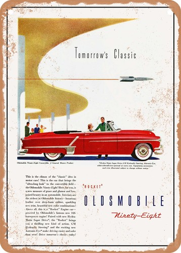METAL SIGN - 1952 Oldsmobile Ninety Eight Convertible Vintage Ad | eBay