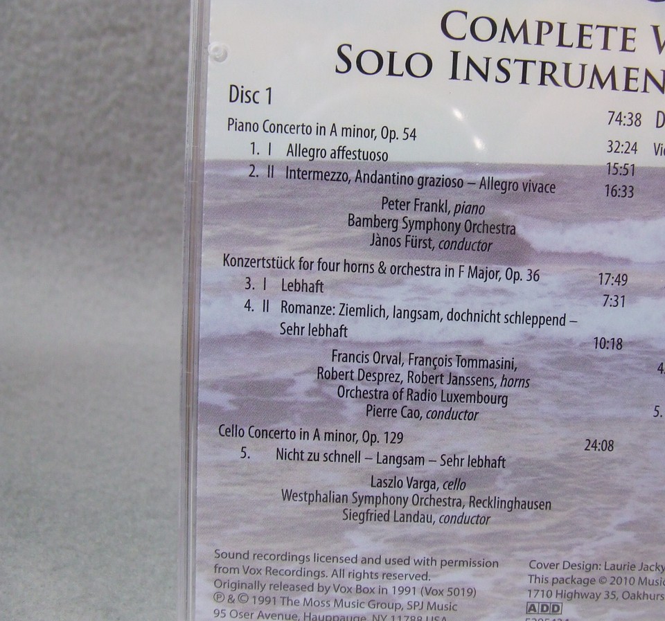 Robert Schumann - Complete Works for Solo Instrument & Orchestra (2 CD ...
