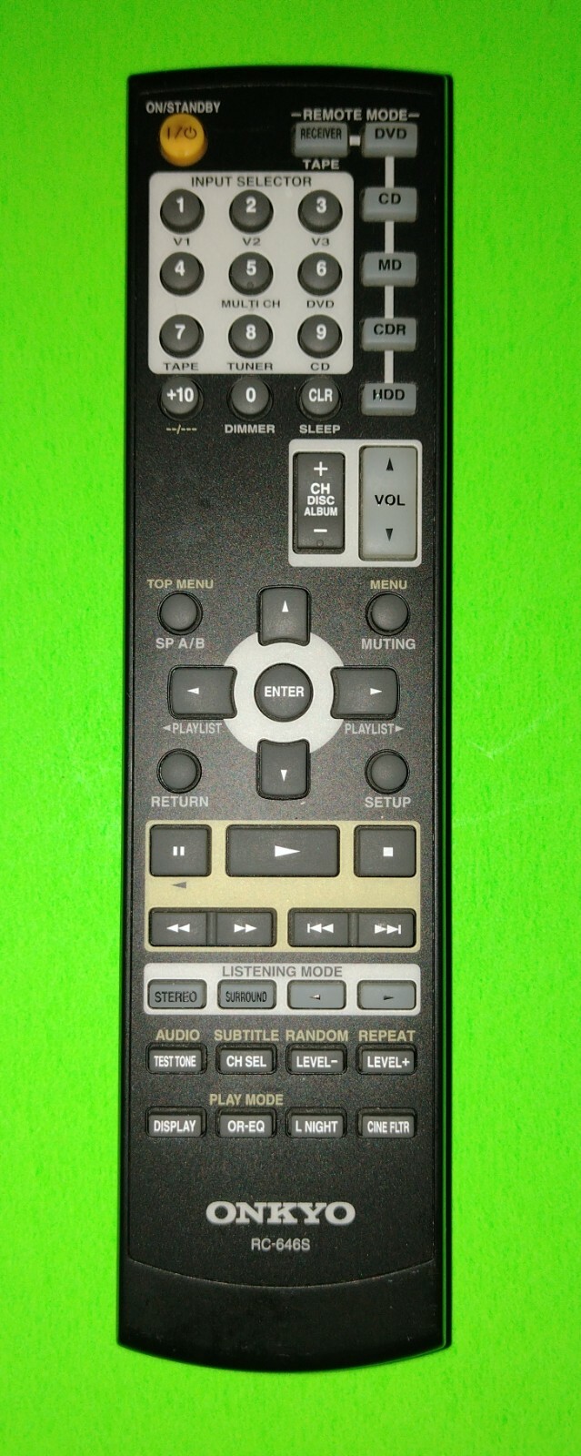 Original OEM ONKYO RC-646S Remote Control HTR-340 HT-S3100 HT-S590 HT ...
