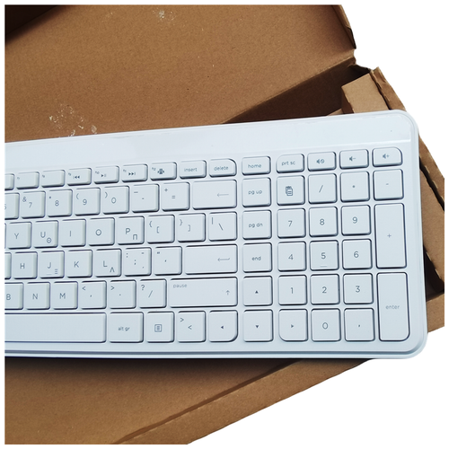 HP white wireless keyboard KG-1450 Greek layout | eBay