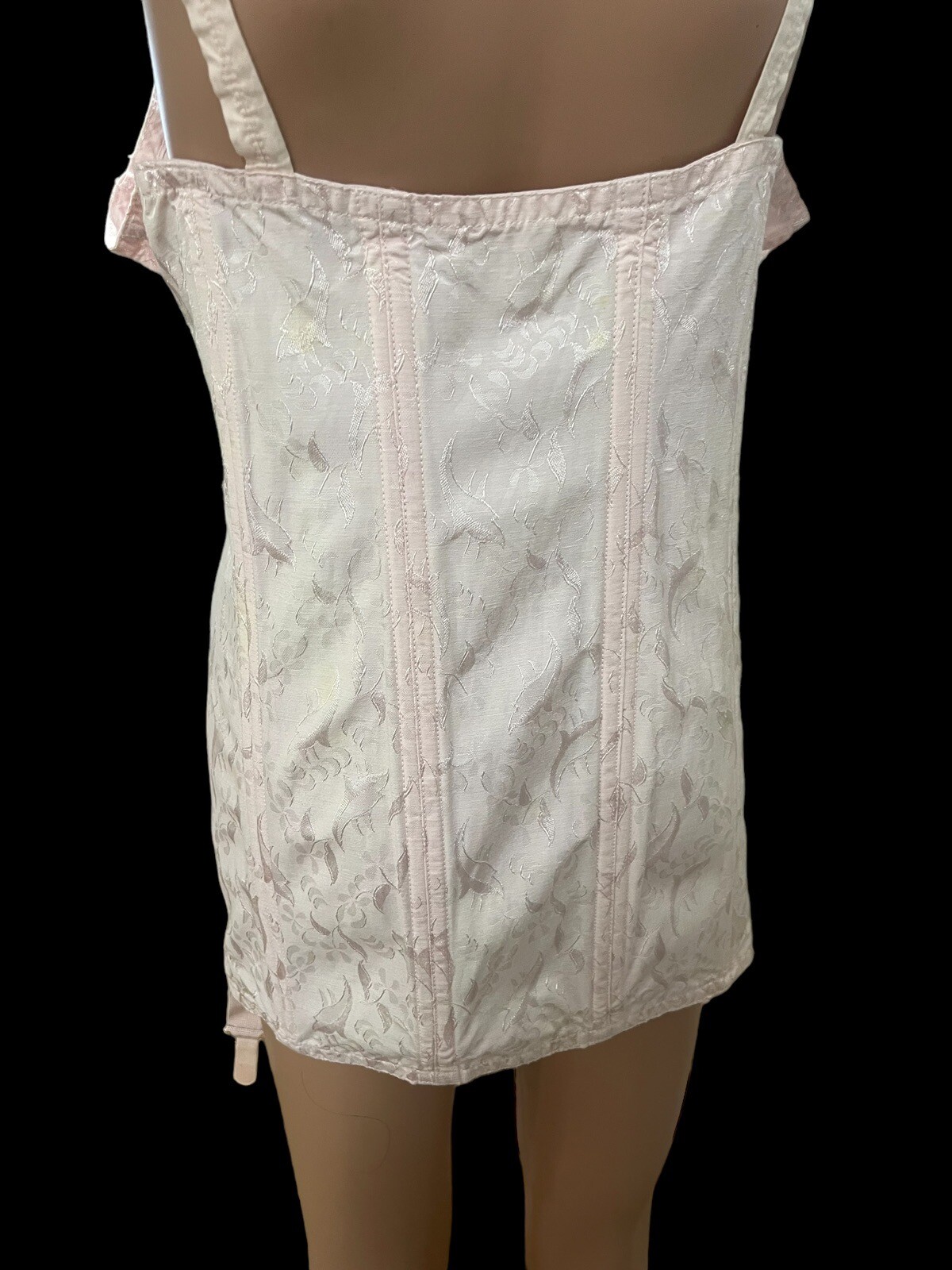 VTG 40s PINK Open Bottom GIRDLE Firm LACE Corset GART… - Gem