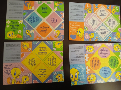 VINTAGE Looney Tunes TWEETY Bird Fortune Telling 22 VALENTINES DAY ...