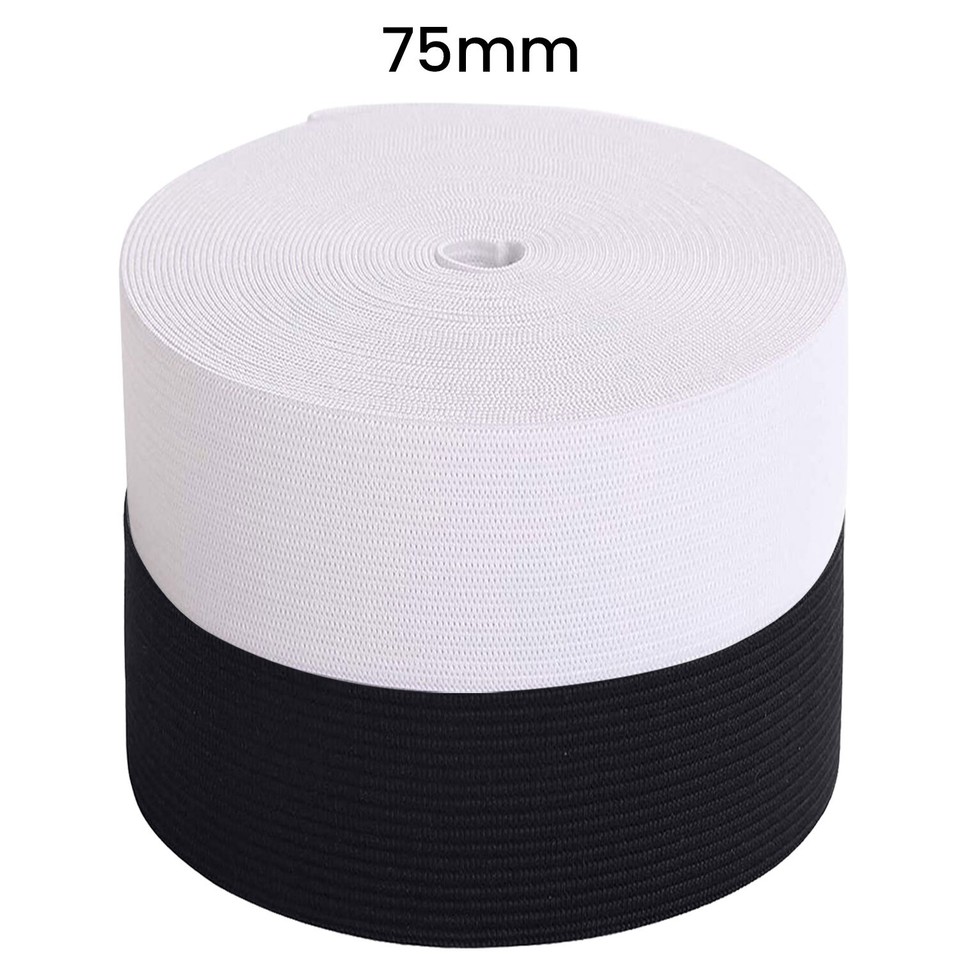 Elastic Band Roll for Sewing DIY for Craft – 7mm to 75mm – Black ...