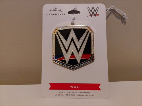 Hallmark WWE CHAMPION Flat Metal Christmas Tree Ornament 3" Decoration ...