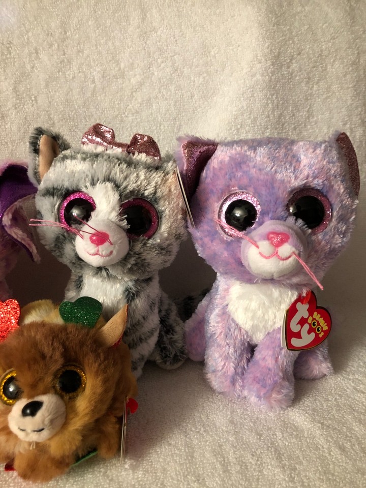 Lot of 7 TY beanie boos ALL NEW with tags Fudge Cassidy Fantasia Kiki ...