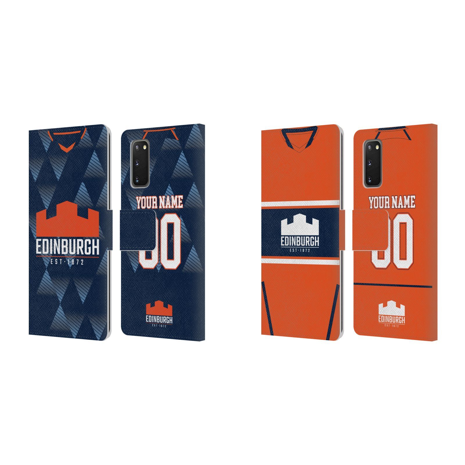 CUSTOM EDINBURGH RUGBY 2022/23 KIT LEATHER BOOK WALLET CASE FOR SAMSUNG ...