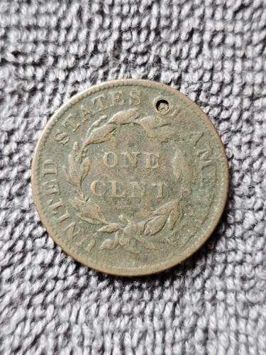 1827? US Liberty Coronet Head Large One Cent Coin, 1 Plugged Hole - Lot ...