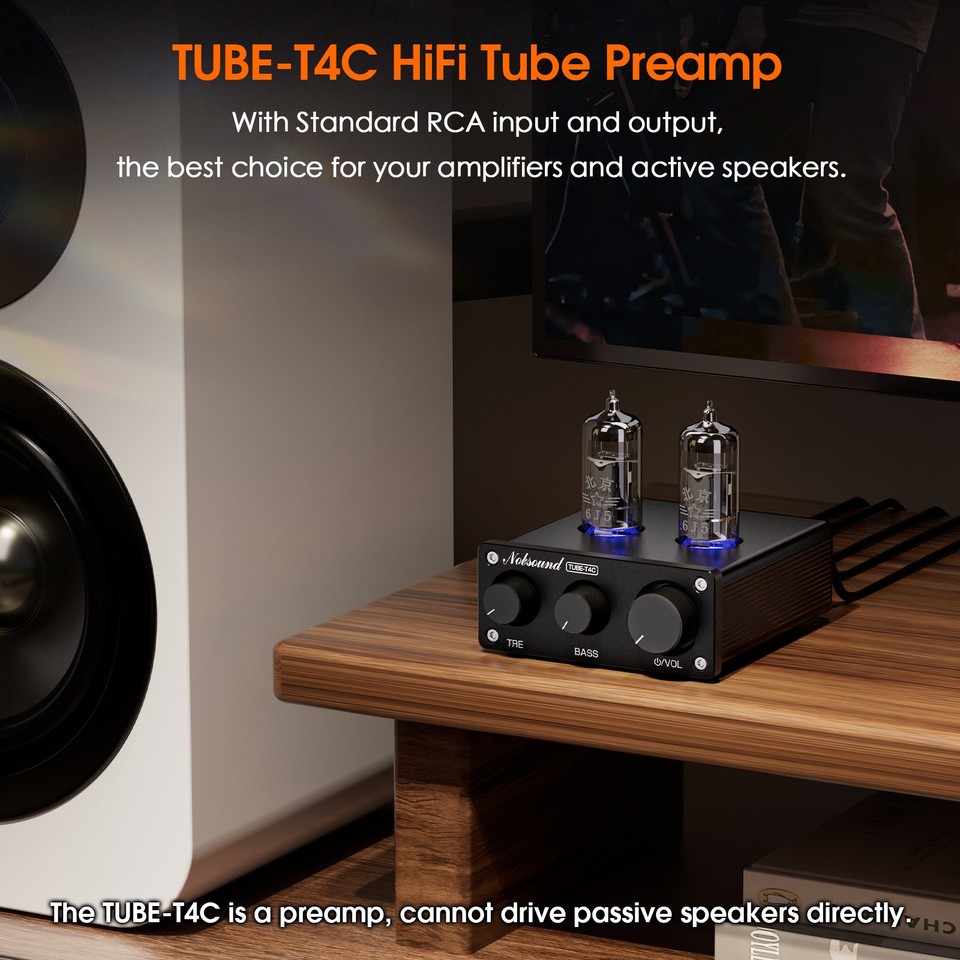 Nobsound Mini Tube Preamplifier HiFi Stereo Desktop Preamp for Home ...