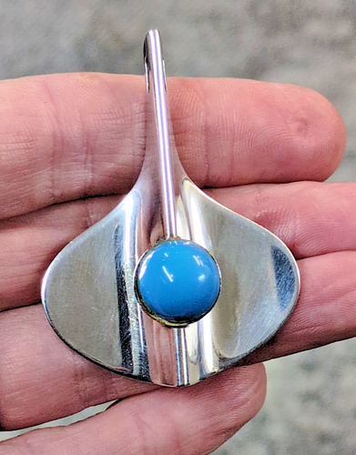 VINTAGE NORWAY STERLING SILVER AKSEL HOLMSEN PENDANT NECKLACE NORWEGIAN ...