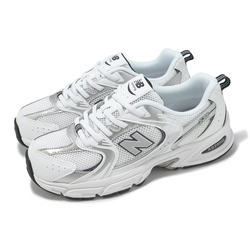 New Balance 530 Wide NB White Metallic Silver Kids Youth Casual Shoes ...