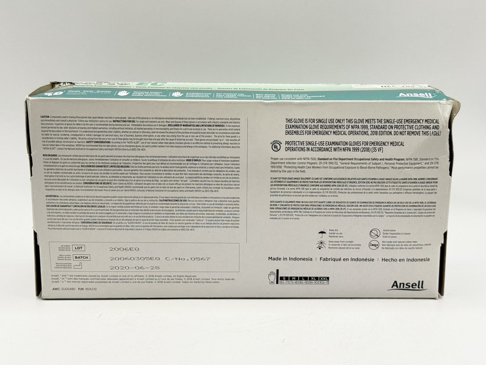 NEW Microflex Ansell NeoPro EC Disposable Neoprene Gloves NEC-288-XL ...