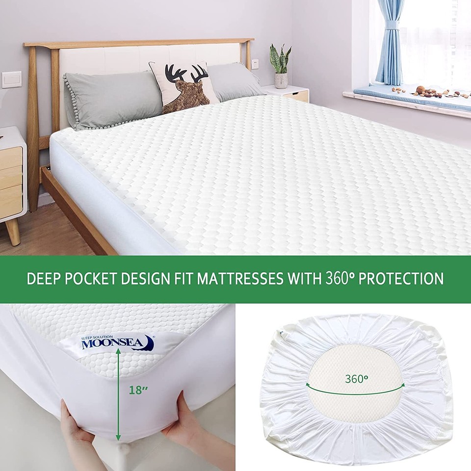 Bamboo Waterproof Mattress Protector Breathable 3D Air Mattress Cover ...