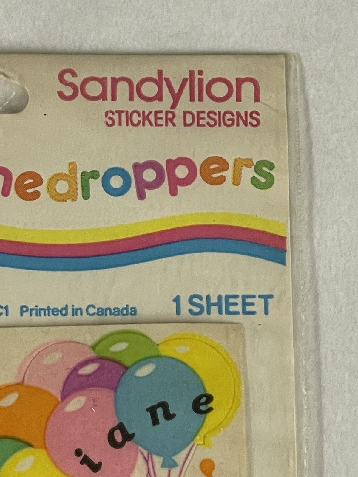 Vintage Sandylion One Sheet of Stickers 1988 Namedroppers Diane NOS | eBay