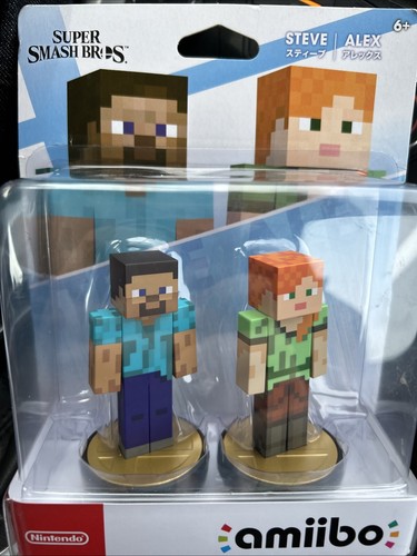 Super Smash Bros. Minecraft Series Steve and Alex Amiibo 2-Pack - BRAND ...