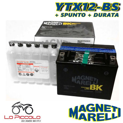 BATTERIA MAGNETI MARELLI YTX12-BS SIGILLATA TRIUMPH Speed Triple 1050 ...