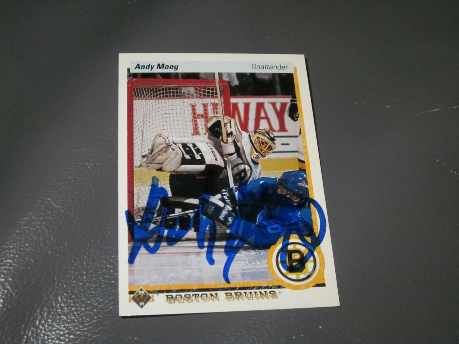 ANDY MOOG SIGNED AUTOGRAPHED 1990 UPPER DECK CARD # 232 BRUINS | eBay