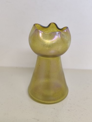 ANTIQUE LOETZ GOLD LUSTRED AUSTRIA VASE WITH GROUND & POLISHED PONTIL ...