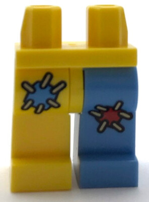 Lego New Yellow Minifig Pants 1 Medium Blue Left Leg Red Patch 1 Yellow ...