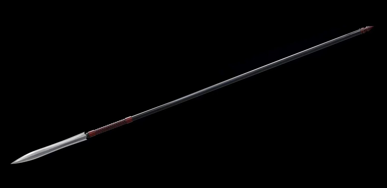 Double Edged Sword Spear Weapon Chinese Polearm Folded Damascus Steel ...