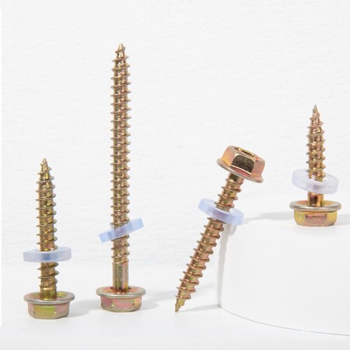 M5.2 Flanged Hex Head Self Tapping Screws Zinc Plated Yellow Tappers ...