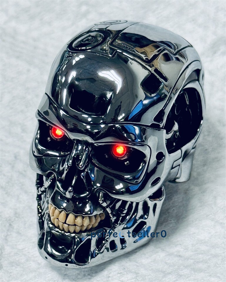 Terminator T2 T800 ENDOSKELETON 1/4 Skull Figure Model LED Head Carving ...