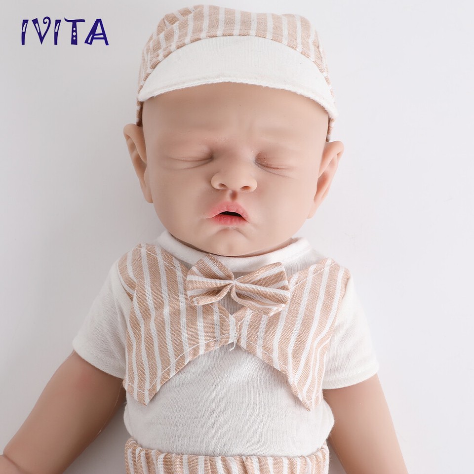 17" IVITA Sleeping Reborn Baby Doll Newborn Full Floppy Silicone Vivid ...