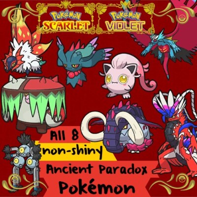 All 8 Non-Shiny Ancient Paradox Pokémon 6IV Bundle Past Pokemon Scarlet ...
