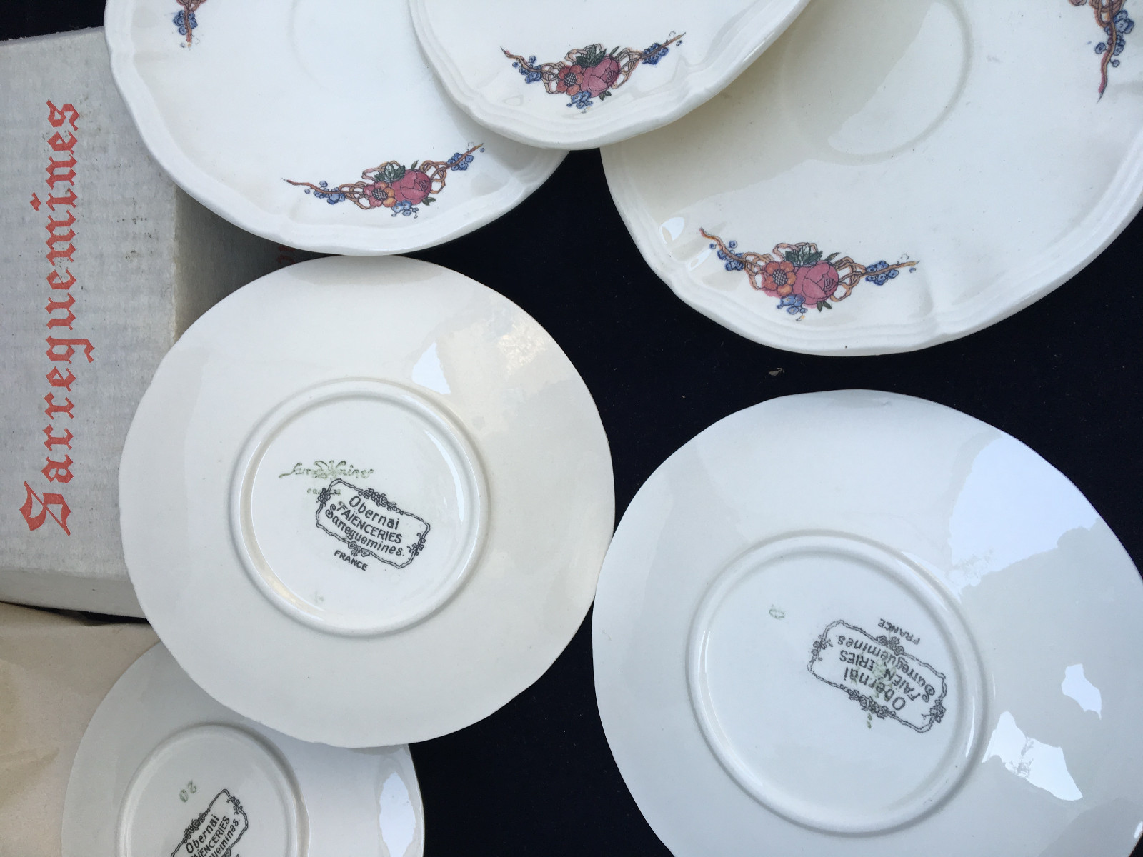 Set Of 6 Under Cups Sarreguemines Obernai IN Sa Box Original | eBay ...