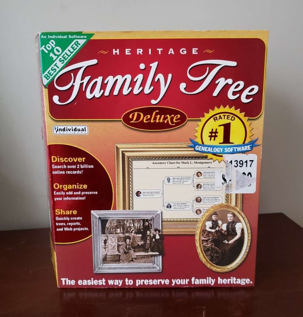Heritage Family Tree Deluxe CD Ancestry Photography Lineage Software ...