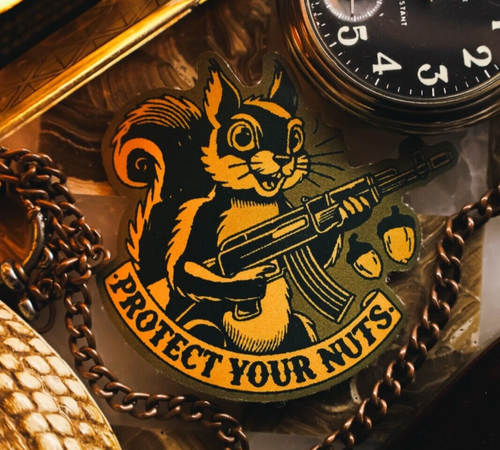 Protect Your Nuts Sticker Funny Squirrel Rifle Tactical Vinyl Decal Car ...