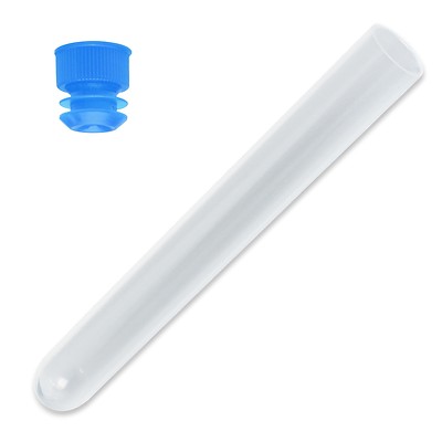 800 Pack, 13 x 100 mm, Translucent Clear Plastic Test Tube with Blue ...