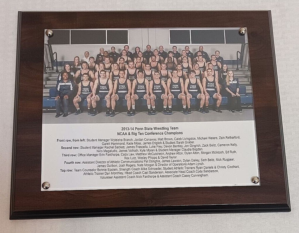 2013-14 Penn State Wrestling Team Photo Plaque Champions CAEL SANDERSON ...