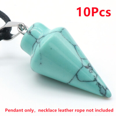 10Pcs 30x16mm Blue Turquoise Conical Tip Pendulum Reiki Pendant Bead HT1330 | eBay