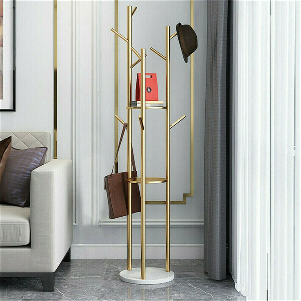Heavy Duty Marble Coat Rack Stand Tall Clothes Rail Hanger f Bedroom ...