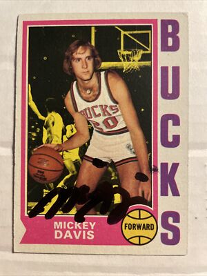 1974 Topps Mickey Davis Autographed Card #73 Milwaukee Bucks CB587 | eBay