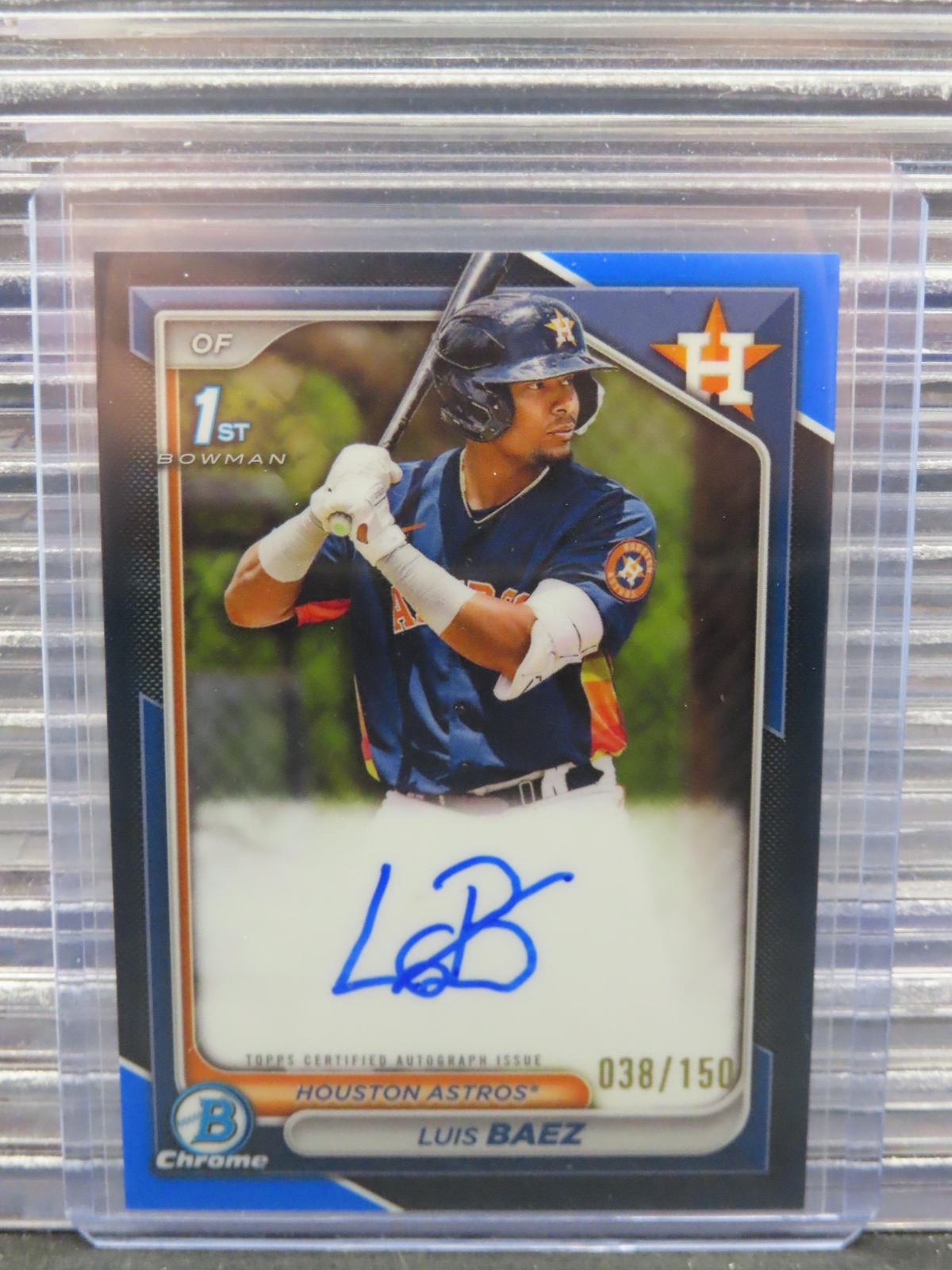 2024 Bowman Chrome Luis Baez 1st Prospect Blue Refractor Auto #038/150 ...