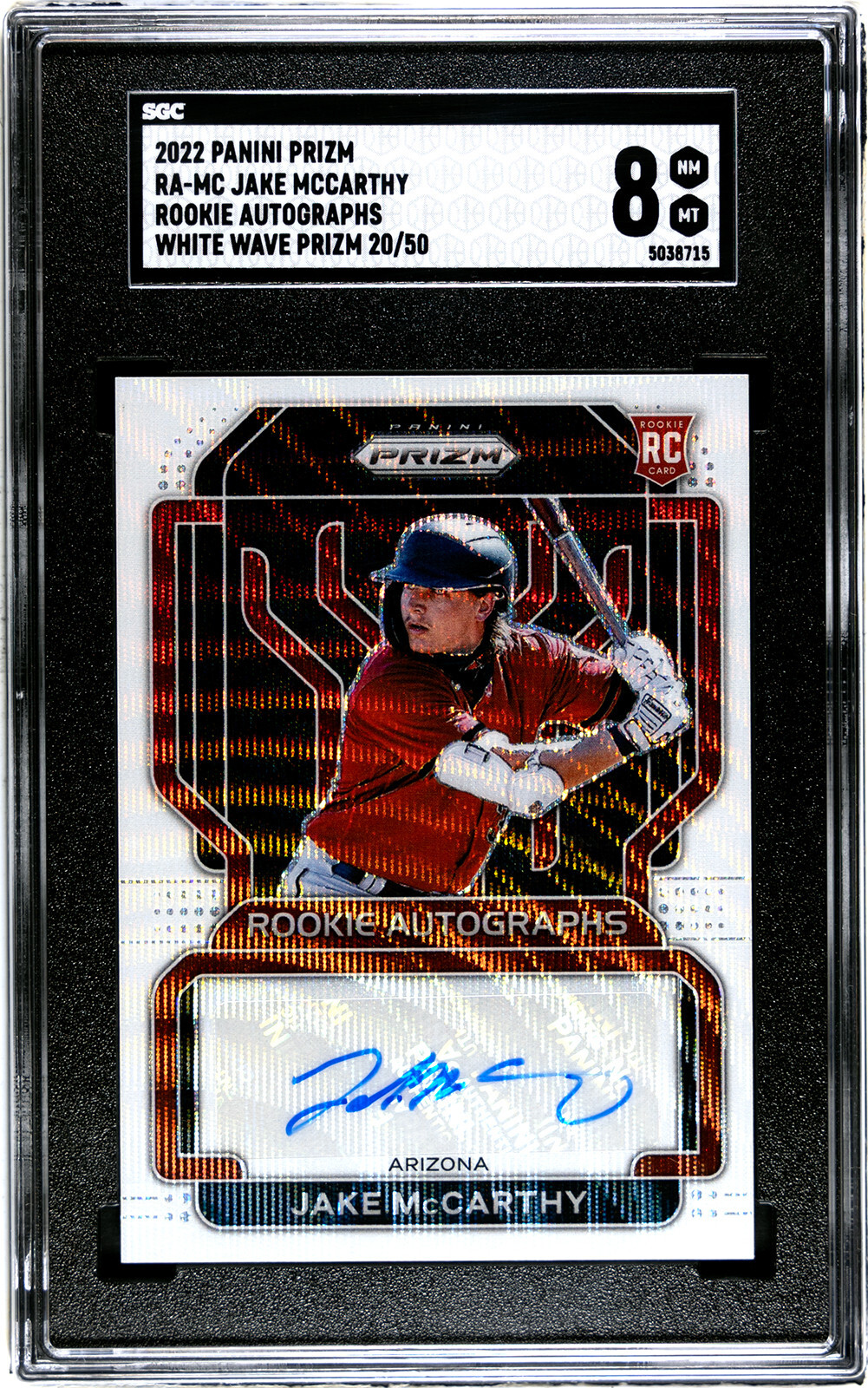 2022 Panini Prizm Jake McCarthy White Wave Auto /50 #RA-MC SGC 8 NM-MT ...