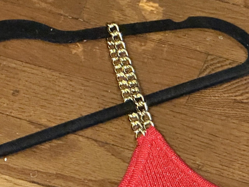 RED SHIMMER Holiday Party Gold Chain Strap Tank Top Shirt SIZE 3XL | eBay