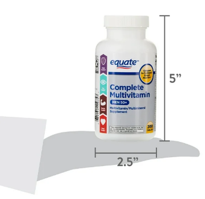 Equate Complete Multivitamin/Multimineral Supplement Tablets, Men 50 ...