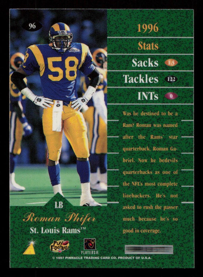 1997 Zenith #96 Roman Phifer St. Louis Rams Football Card | eBay