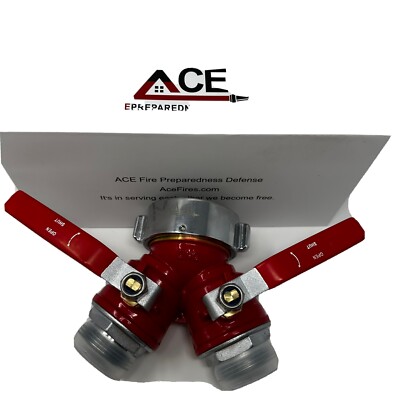 Gated WYE Valve for Fire Hydrants Fire Hose Splitter Brass 2.5" x 1.5"x ...