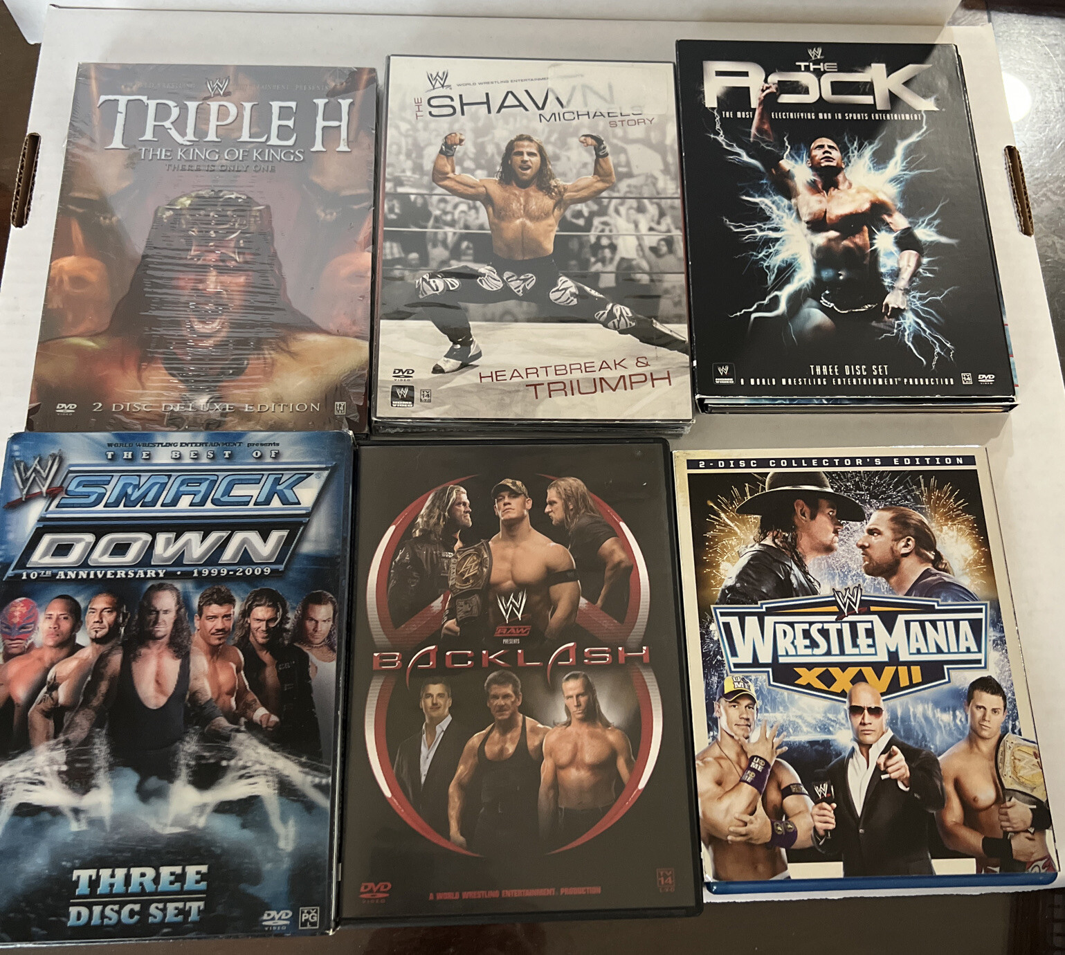 Lot of 11 Wrestling DVDS BluRay - WWE WCW WWF NWO WrestleMania Rock ...