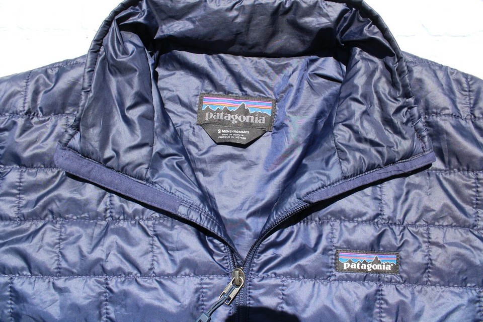 Men PATAGONIA Blue Nano Puff Zip Primaloft Insulated Sweater Jacket ...